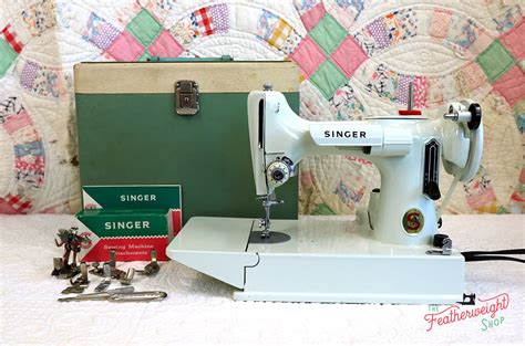 Singer Featherweight 221k Sewing Machine White Ev9057 The Singer