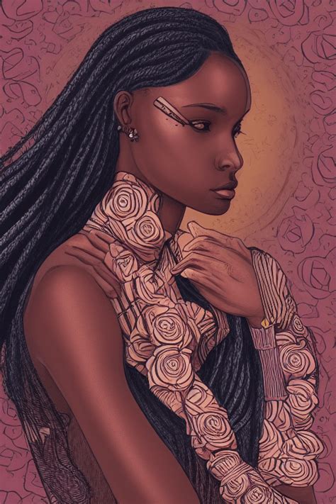 No Signature Dark Skin Woman Digital Art · Creative Fabrica