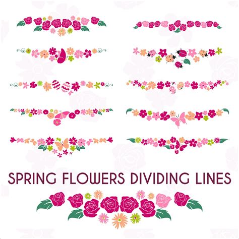 Decorative Floral Elements Png Dividing Lines Spring Hand Drawn Svg