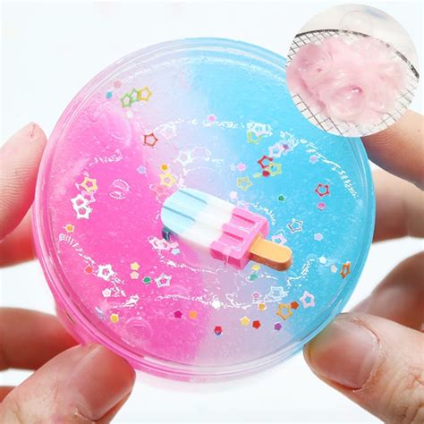 Gwong Juguete Mezcla Color Claro Cristal Squishy Helado Slime Diy Fud