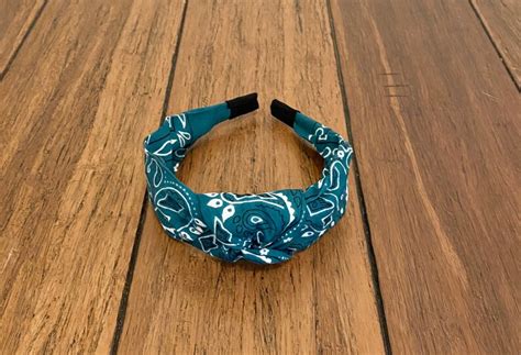 Teal Bandana Knot Tie Headband Etsy
