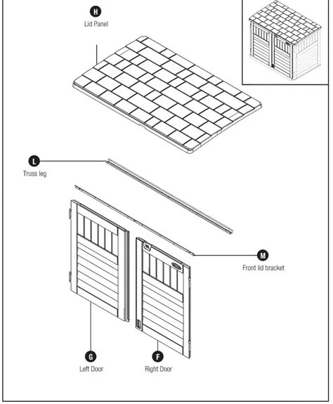 Suncast Bms4700x Horizontal Stow Away Storage Shed Instruction Manual