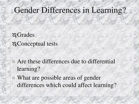 Gender And Conceptual Learning Ppt Download
