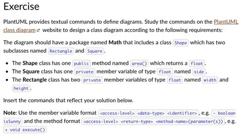 solved exercise plantuml provides textual commands to define diagrams