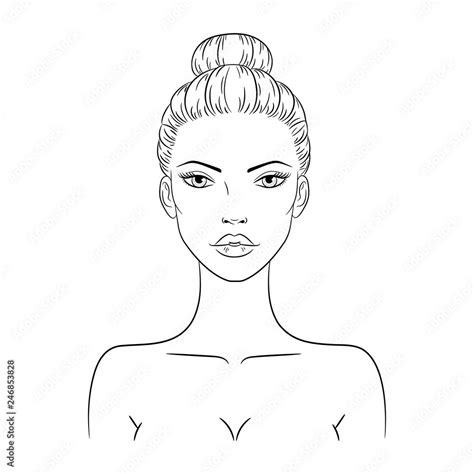 Vector Illustration Of A Beautiful Young Nude Woman Isolated On White