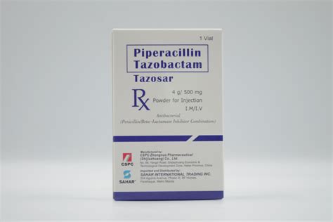 Piperacillin Tazobactam Tazosar 4g500mg Sahar Pharma