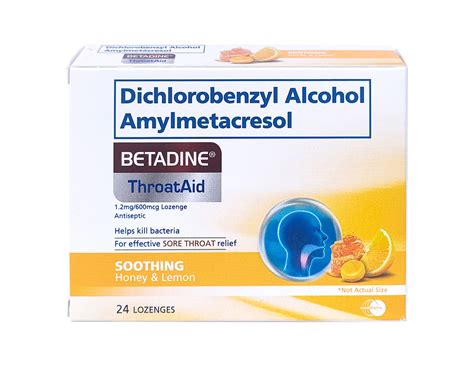 Betadine Throataid Honey And Lemon Lozenges 24s St Joseph Drug