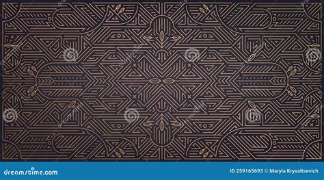 Vector Abstract Line Geometric Golden Background Art Deco Wedding Party Pattern Geometric