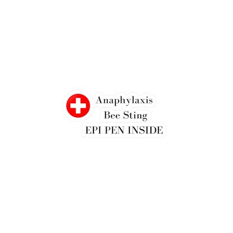 Bee Sting Anaphylaxis Injection Kiss Cut Vinyl Decals Bee Sting Injection Decal Emergency