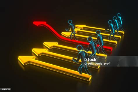 3d 남자 사람이 빨간 화살표에 올라가 3d 렌더링 3차원 형태에 대한 스톡 사진 및 기타 이미지 3차원 형태 가공의 인물