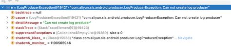 com aliyun sls android producer logproducerexception can not create
