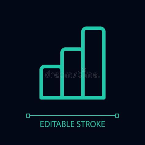 Bar Chart Pixel Perfect White Linear Ui Icon For Dark Theme Stock Vector Illustration Of