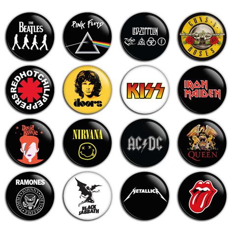 10 Bottons Bandas De Rock 38cm Botom Boton Broche Shopee Brasil