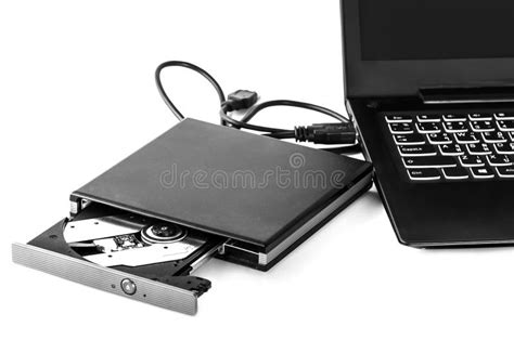 Compact Disc Rewritable Attach On Computer Notebook Stock Photo Image Of Information Digital