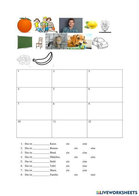 Ein Oder Eine … Free Interactive Worksheets 7299894