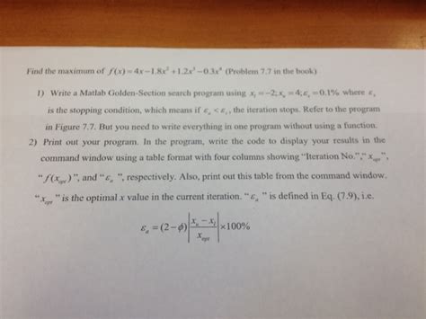 Solved Please Help With Writing A Matlab Code For The