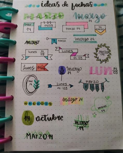 Ideas De Fechas Cuaderno De Notas Tutorial De Letras Como Decorar