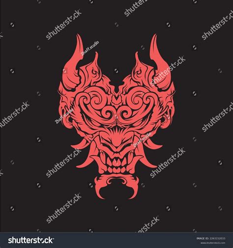 Demon Samurai Oni Mask Hannya Mask Stock Vector Royalty Free