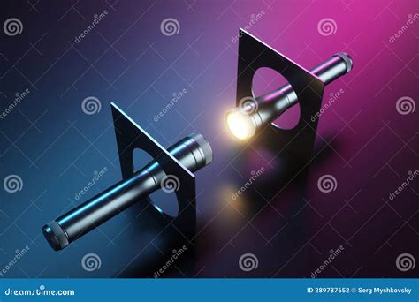 Abstraction From A Flashlight And A Square Figure With A Hole Stock Illustration Illustration