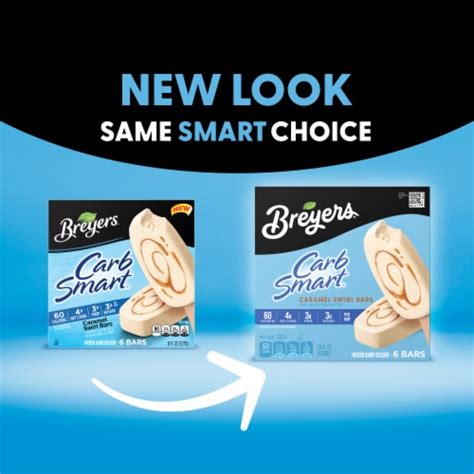 Breyers CarbSmart Bars Caramel Swirl Frozen Dairy Dessert Bars 6 Ct