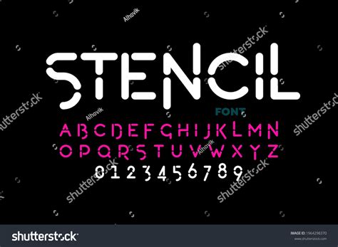 스텐실 스타일 글꼴 디자인 알파벳 문자 스톡 벡터로열티 프리 1964298370 Shutterstock