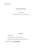 Essential Data Screening For Statistical Research Course Hero