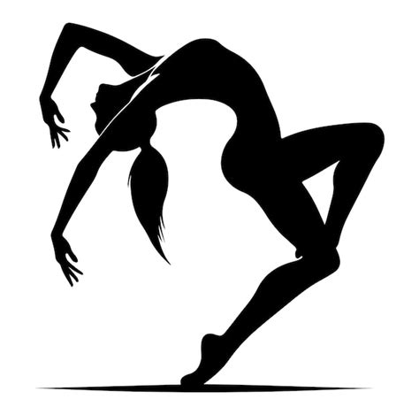 Vector De Silueta Femenina De Gimnasia Negra Vector Premium Generado