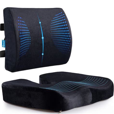 Memory Foam Seat Cushion Lumbar Support Pillow For Office Chair Car Wheelchair Orthopedic