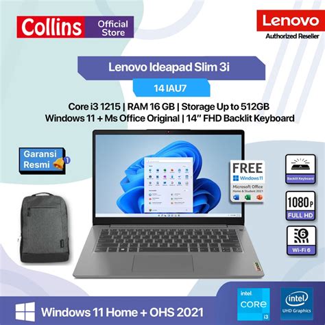 Jual Lenovo Ideapad Slim 3 14 I3 1215 Ram 16gb 512gb Ssd Free Ms Office