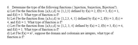 Solved Determine The Type Of The Following Functions Injection