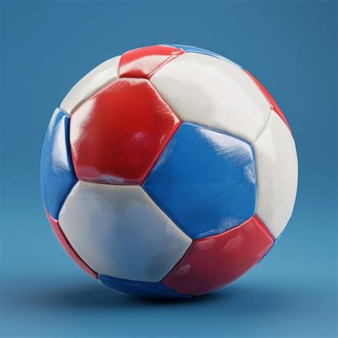 Una Pelota De Fútbol Con Los Colores Rojo Y Azul De La Bandera Imagen