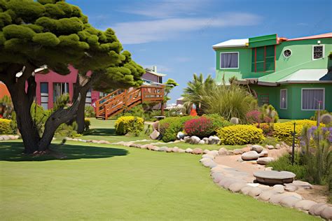 무성한 녹색 잔디 건물 경기도 높은 해상도 배경 일러스트 및 사진 무료 다운로드 Pngtree