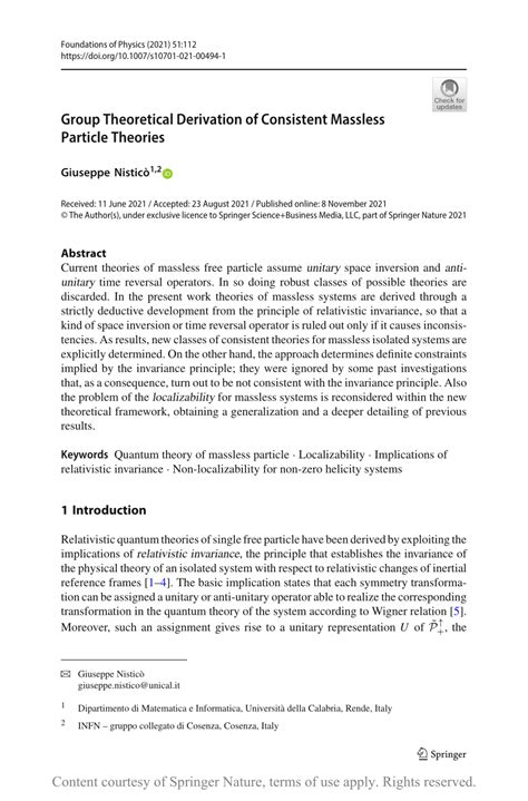 Group Theoretical Derivation Of Consistent Massless Particle Theories Request Pdf