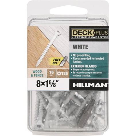 Hillman 75 Pack 1 5 8 Deck Plus White Deck Screws 42667 Blains Farm And Fleet
