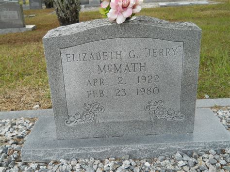 Elizabeth Geraldine Jerry” Omary Mcmath 1922 1980 Find A Grave