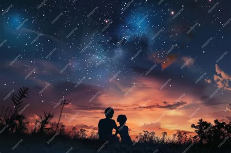 A Couple Possibly Siblings Standing Together And Looking Up At The