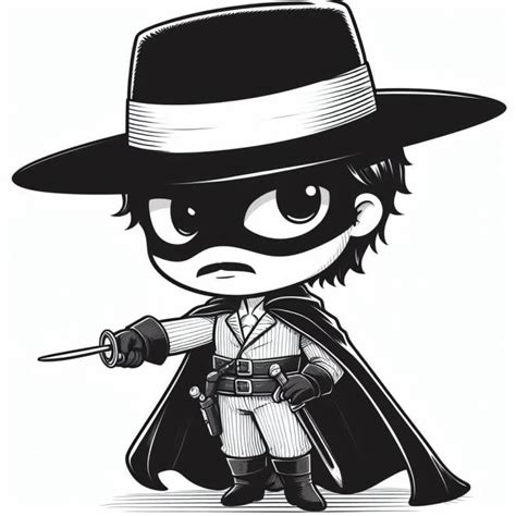 Coloriage Petit Zorro chibi dessin gratuit à imprimer