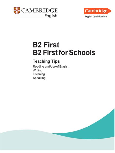 B2 First And B2 First For Schools Teaching Tips Pdf Multiple Choice