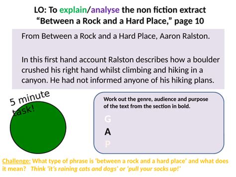 Between A Rock And A Hard Place Igcse Teaching Resources