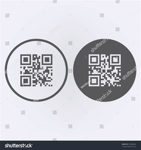 Qr Code Icon Set Circle Vector Stock Vector Royalty Free