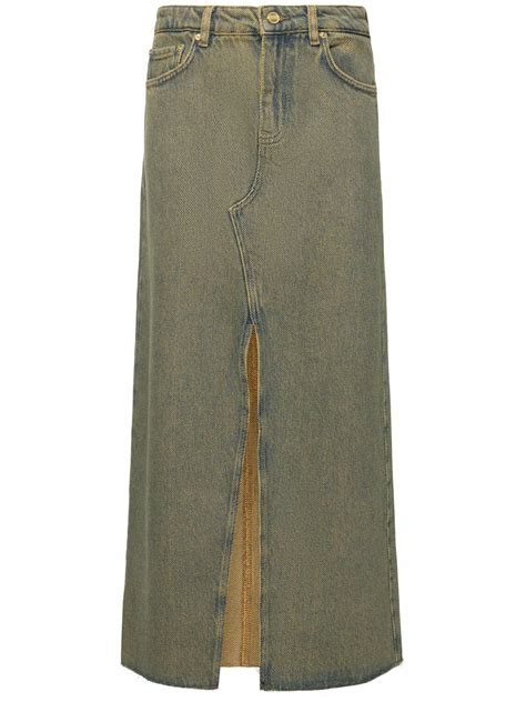 Ganni Overdyed Heavy Denim Maxi Skirt Ganni