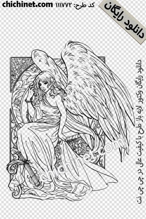 دانلود رایگان وکتور ماندالا فرشته بالدار دختر ماندالا Download Raw