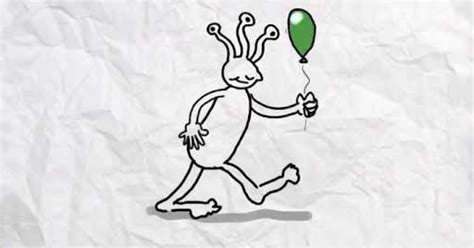 Alien With A Green Balloon Half Hearted Fanatic