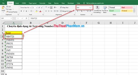 Cách chuyển định dạng từ Text sang Number trong Excel
