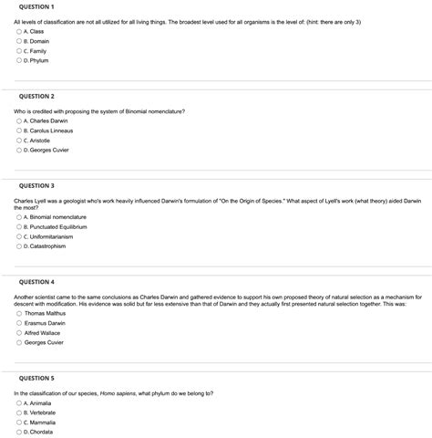 Solved Question All Levels Of Classification Are Not All Chegg