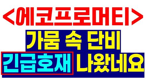 에코프로머티 주가 가뭄 속 단비 긴급호재 나왔네요 에코프로머티 에코프로머티주가전망 에코프로머티주가 에코프로비엠 에코프로 Youtube