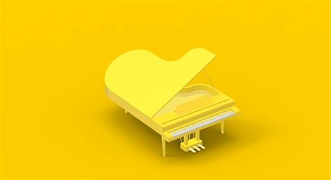 노란색 3d 렌더링에서 분리된 피아노 Classical Concert에 대한 스톡 사진 및 기타 이미지 Classical