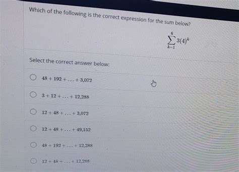 Solved Which Of The Following Is The Correct Expression For