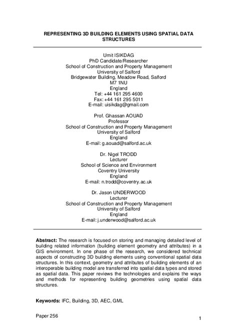 pdf representing 3d building elements using spatial data structures