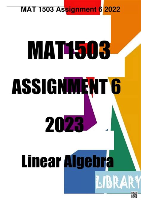 Mat Assignment Linear Algebra Mat Linear Algebra Stuvia Sa